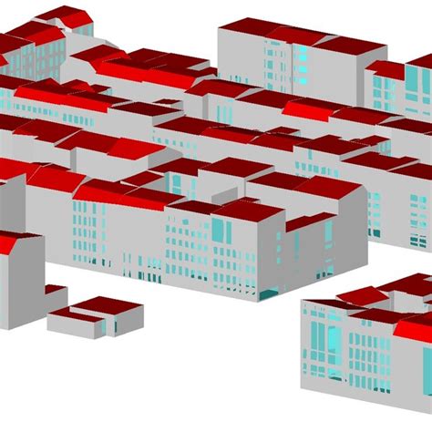 partial view of the citygml model visualised in fzkviewer building age