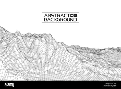 Abstract Vector Wireframe Landscape Background Cyberspace Grid D Technology Wireframe Vector