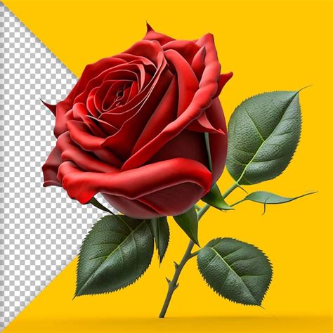 Premium Psd Red Rose 3d Render Realistic Illustration