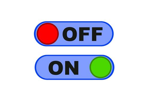 On Off Toggle Switch Button Vector Active And Inactive Icon Slider Buttons Material Design
