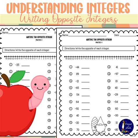 Understanding Integers Writing Opposite Integers Made By Teachers