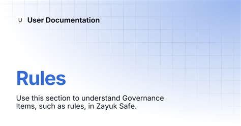 Rules User Documentation