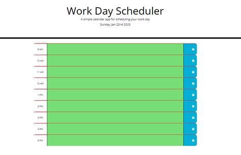 Github Nicholasbrinkwork Day Scheduler Simple Calendar Application