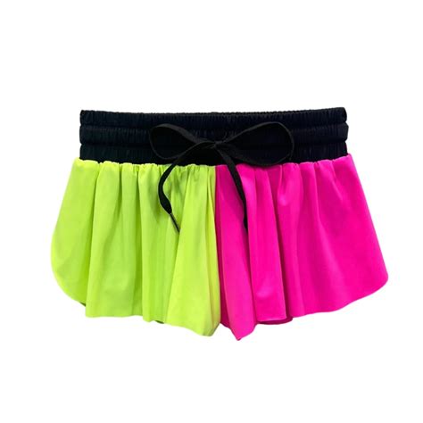 Katie J Nyc Girls Tween Farrah Shorts Neon Colorblock I Love Sweet