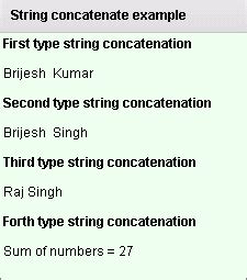 String Concatenation Process Example