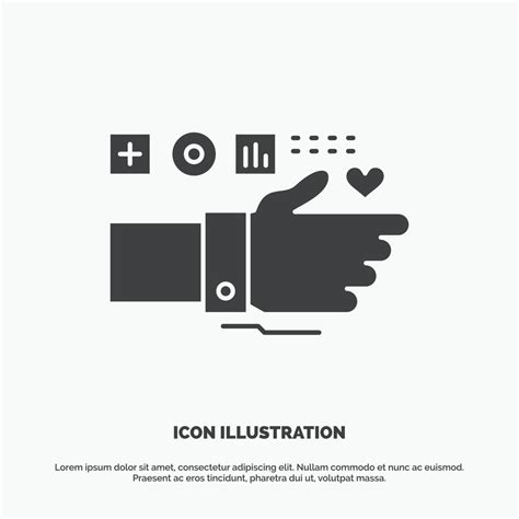 Monitoring Technology Fitness Heart Pulse Icon Glyph Vector Gray