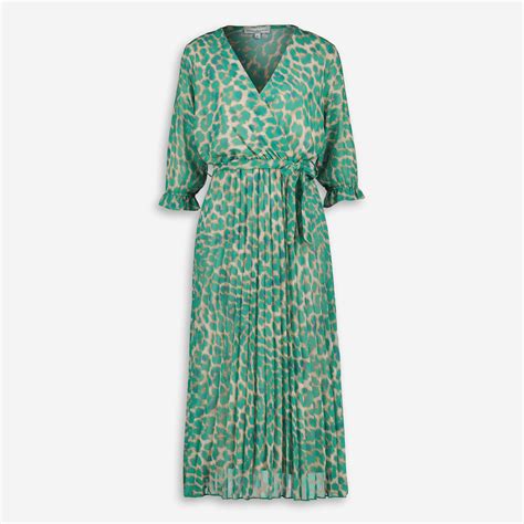Green Leopard Motif Midi Dress Tk Maxx Uk