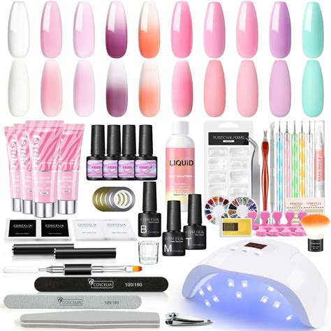 COSCELIA Farben Gelnägel Starterset pc Poly Nagelverlängerungs Gel Set Starterset mit W UV