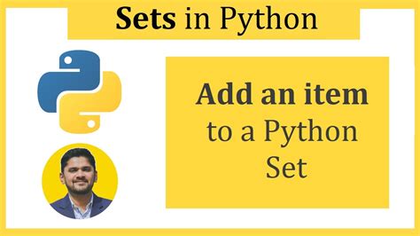 Add An Item To A Python Set Python Tutorial For Beginners Youtube