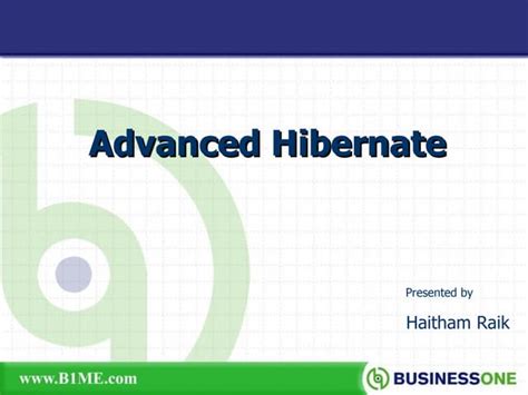 Advanced Hibernate Ppt