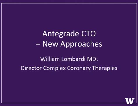 Antegrade Cto New Approaches