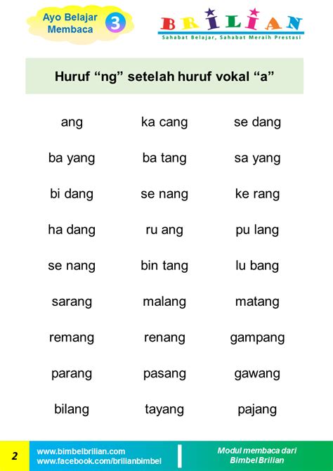 Buku Belajar Membaca Jilid 3 Bimbel Brilian