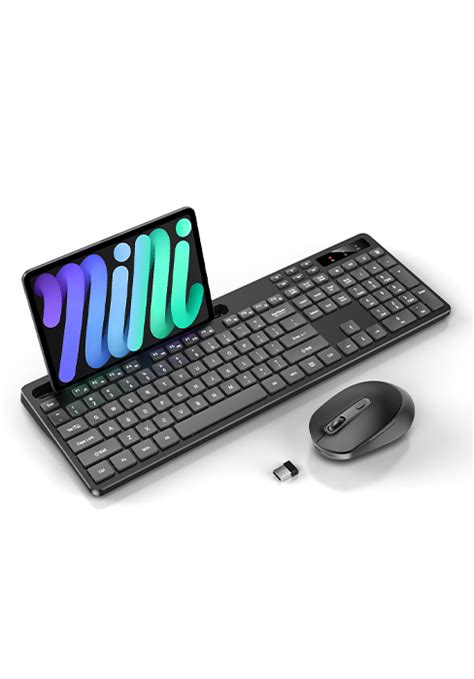 Wireless Keyboard And Mouse Combo With Backlit Soueto Full Size Ergonomic Keyboard