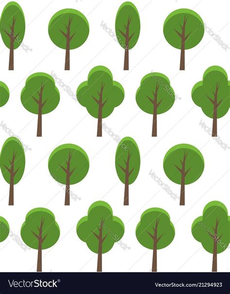 Seamless Texture Cartoon Trees Background Vector Image On Vectorstock