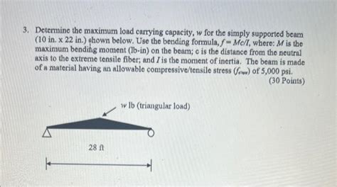 Solved 3 Determine The Maximum Load Carrying Capacity W