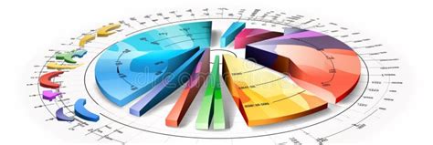 Data Visualization Charts Diagrams Vibrantly Illustration With White Background Stock