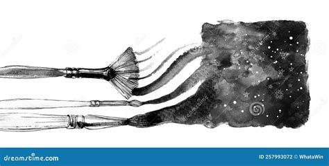 Pinceles De Tinta Y Vector Cuadrado Sobre Fondo Blanco Ilustración Del