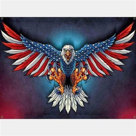 5d Diamond Painting Eagle American Flag And Fireworks Kit
