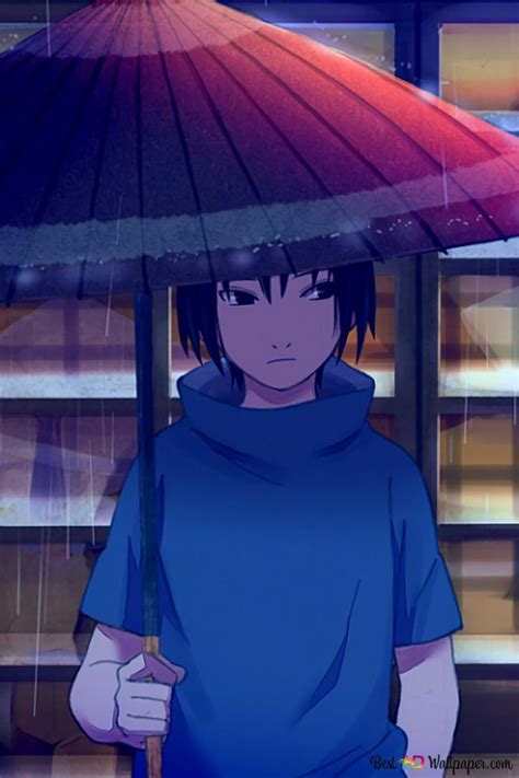 Sasuke Looking At Sakura Through The Window In The Rain Hd Wallpaper