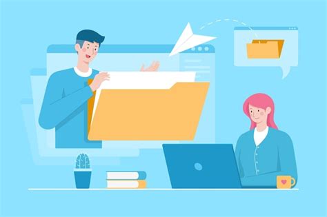 Premium Vector Digital File Delivery Concept