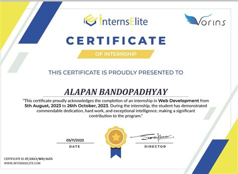 Certificationcomplete Webdevelopment Internship Internselite