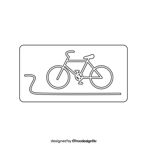 Bike Route Sign Black And White Clipart Free Download