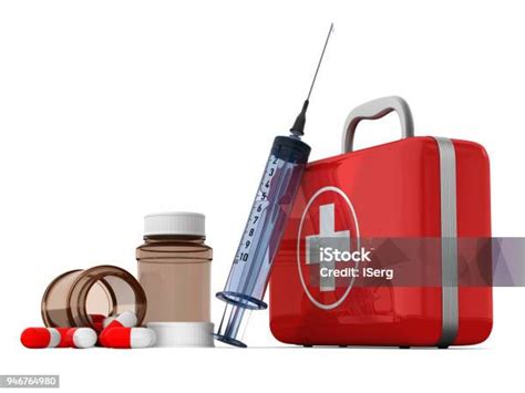 흰색 바탕에 응급 처치 키트입니다 격리 된 3d 그림 3차원 형태에 대한 스톡 사진 및 기타 이미지 3차원 형태 건강관리와 의술 구급 상자 Istock
