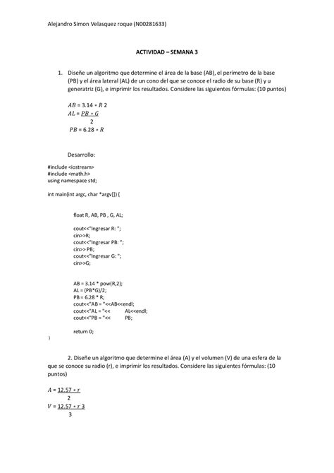 Programacion C Ejercicios De La Semana 1 Ejercicios De Programación C Docsity