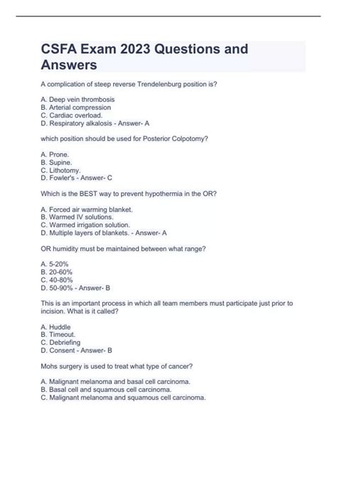 CSFA Exam 2023 Questions And Answers CSFA Stuvia US