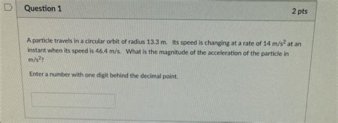 Solved A Particle Travels In A Circular Orbit Of Radius Chegg