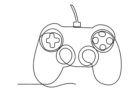 Premium Vector Continuous One Line Drawing Of Game Stick Joystick