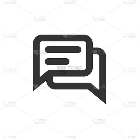 聊天语音气泡和对话框气球线条风格矢量图标