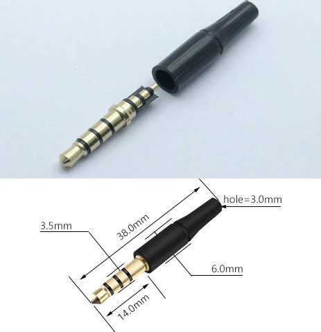 Купить Штекер Jack 3.5мм (4pin) на кабель, разборный в Минске от ...