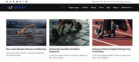 Dynamic Sports News Joomla Template JoomHelper