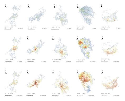 comparison of calculation results of spatial syntax for each region on