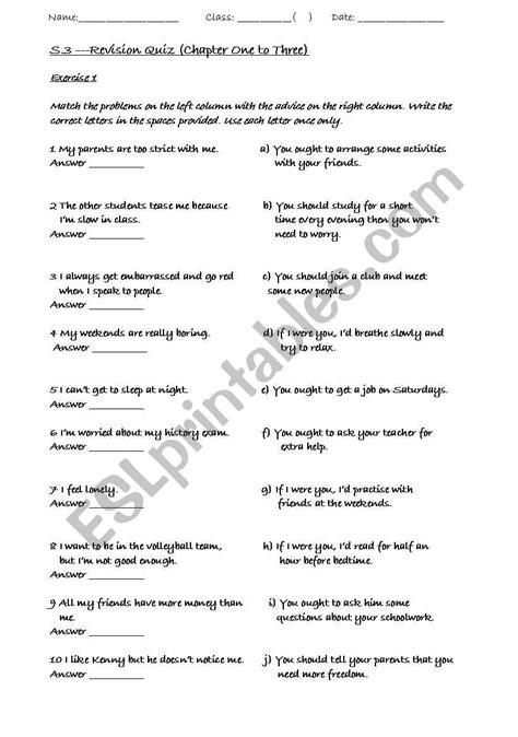 Giving Advice Esl Worksheet By Angstt