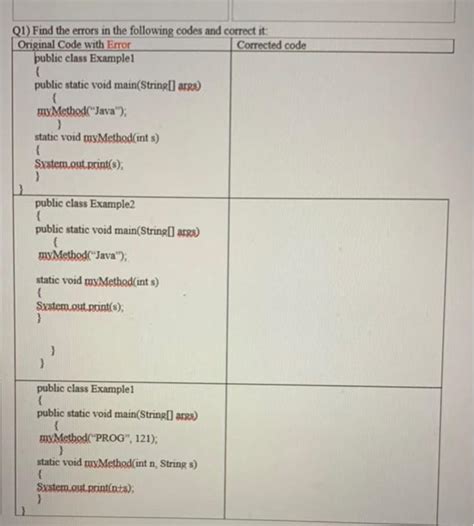 Solved Q Find The Errors In The Following Codes And Chegg