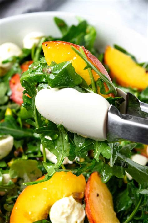 Peach Arugula Salad With Pistachios Fresh Apron