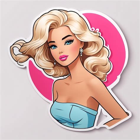 Premium Ai Image Cute Beautiful Barbie Vector Sticker