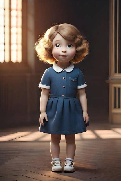 3d estilo pixar niña octanaje render generativo ai Foto Premium