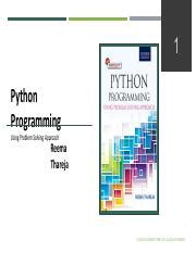 Chapter_1.pdf - 1 Python Programming Using Problem Solving Approach Reema Thareja 1 © OXFORD ...