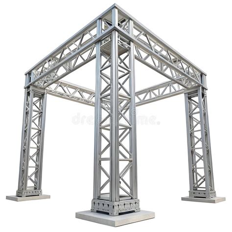 Steel Truss Beam Structure On White Background Stock Illustration