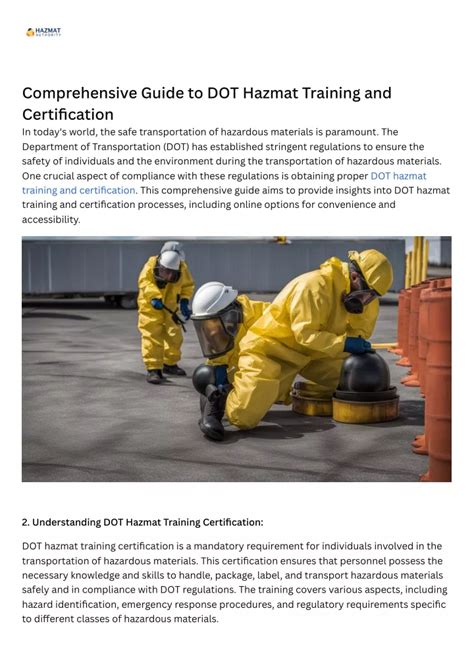 Ppt Comprehensive Guide To Dot Hazmat Training And Certification In