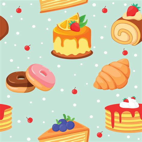 Dessert Seamless Background Template 10928086 Vector Art At Vecteezy