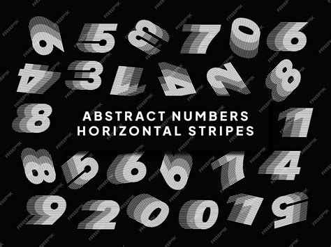 Premium Vector Abstract Numbers With Horizontal Stripes Vector