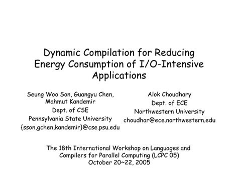 Ppt Dynamic Compilation For Reducing Dynamic Compilation For