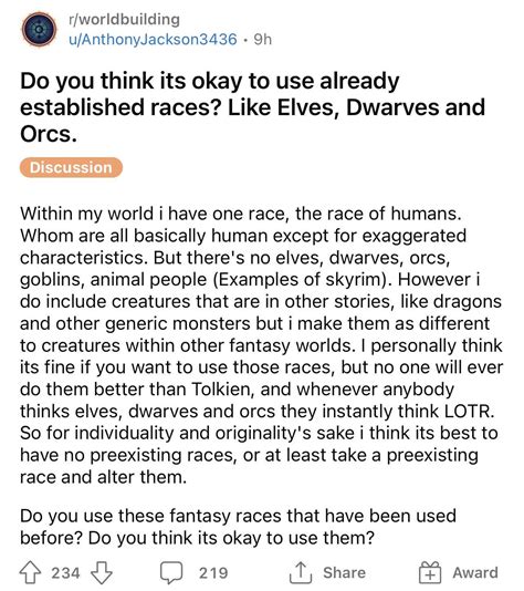 Of Course Not Every Decent Fantasy Writer Need To Come Up With