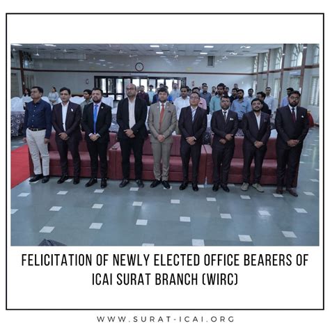 Icai Surat Branch Wirc On Linkedin Felicitation Of Newly Elected