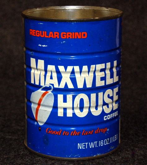 Vintage Maxwell House Regular Grind ~ 1 Pound Coffee Tin Can ~ No Lid