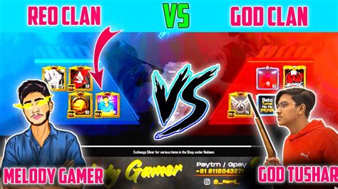 😱godtushar Op Vs Melody Gamer 4v4 Tdm Fight😵 God Clan Vs Reo Clan